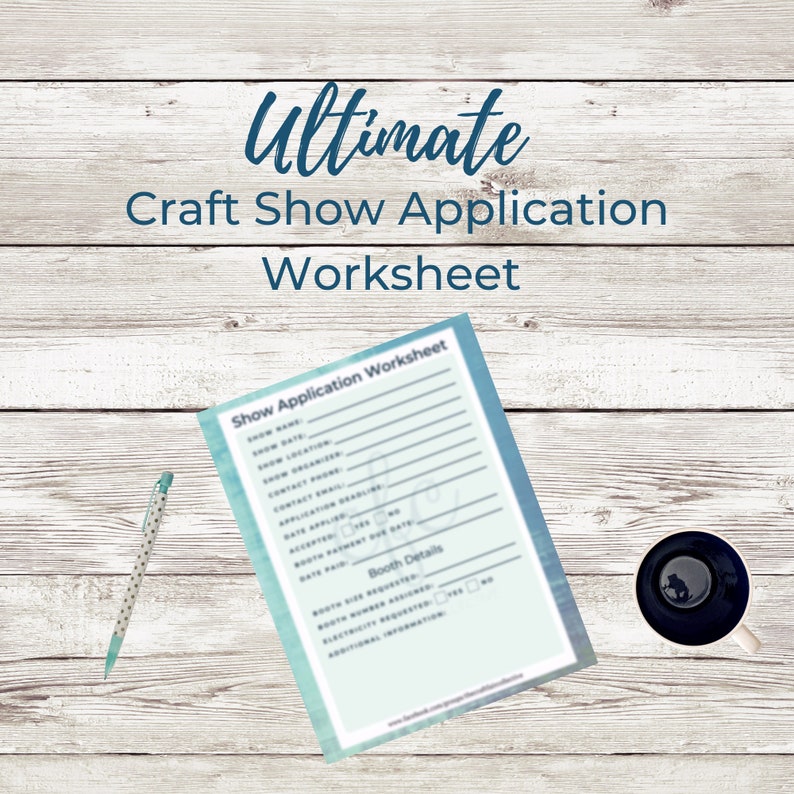 Craft Show Application Worksheet Printable for Art or Craft - Etsy