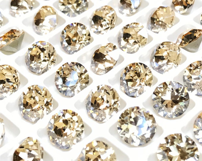 Aurora Crystal Chaton Stones, Golden Shadow, Foiled, 39ss, Ss39, 8mm ...