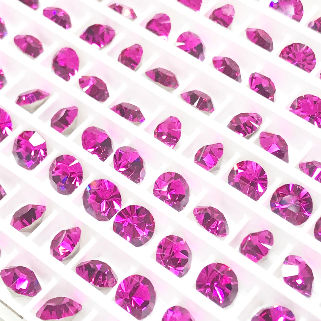 Fuchsia Preciosa Crystal Chaton Stones, Foiled, 39ss, Ss39, 8mm, 1088 ...
