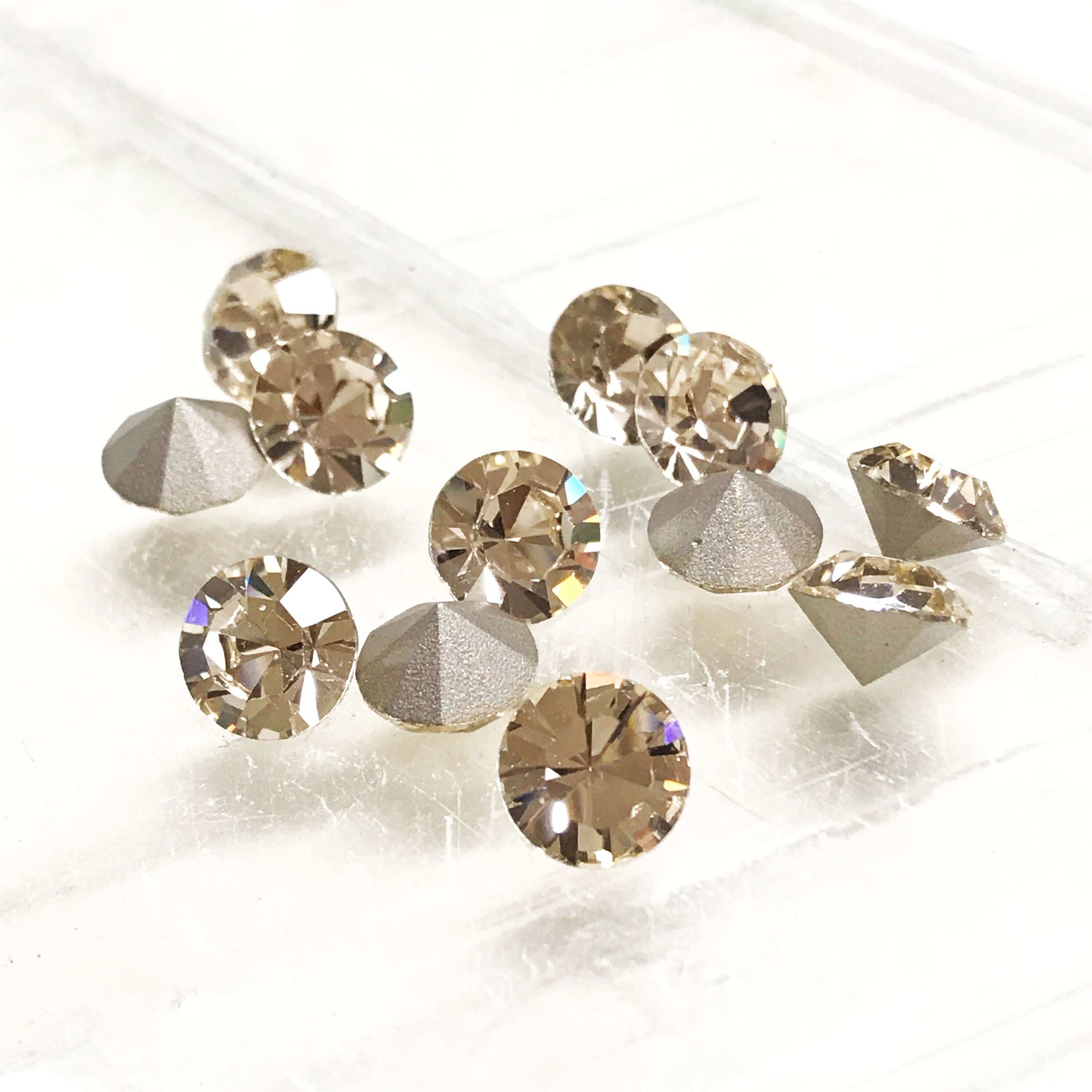 Light Gold Quartz Preciosa Crystal Chaton Stones 12 Foiled | Etsy