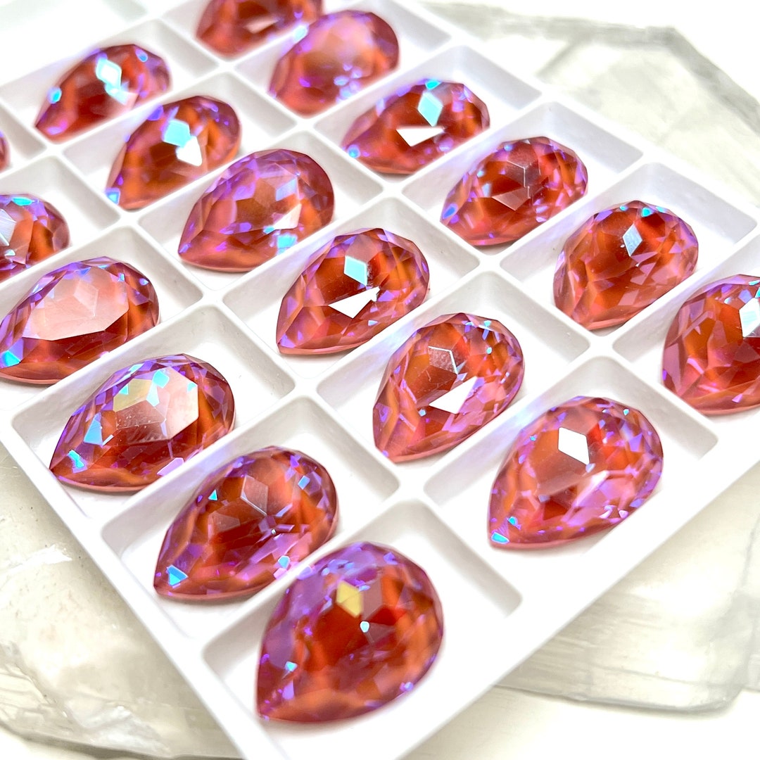 18x13mm Hyacinth Delite Pear Rhinestone Jewel (2), Illuminate Glass ...