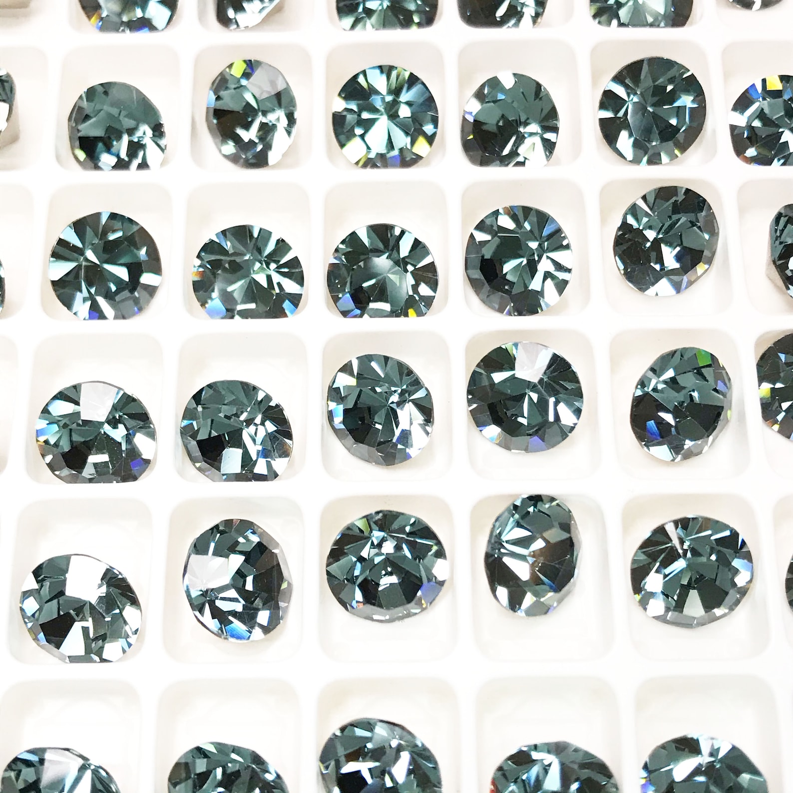 Smoked Sapphire Preciosa Crystal Chaton Stones 12 Foiled - Etsy