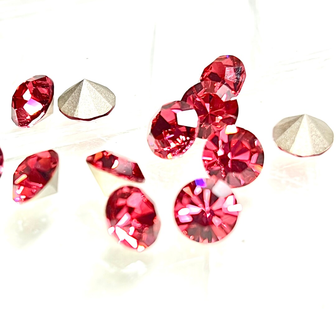 Indian Pink Preciosa Crystal Chaton Stones (12), Foiled, 29ss, Ss29 ...