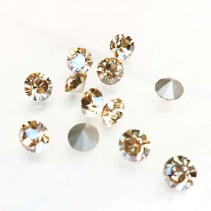 Golden Honey Preciosa Crystal Chaton Stones, Foiled, 39ss, Ss39, 8mm ...