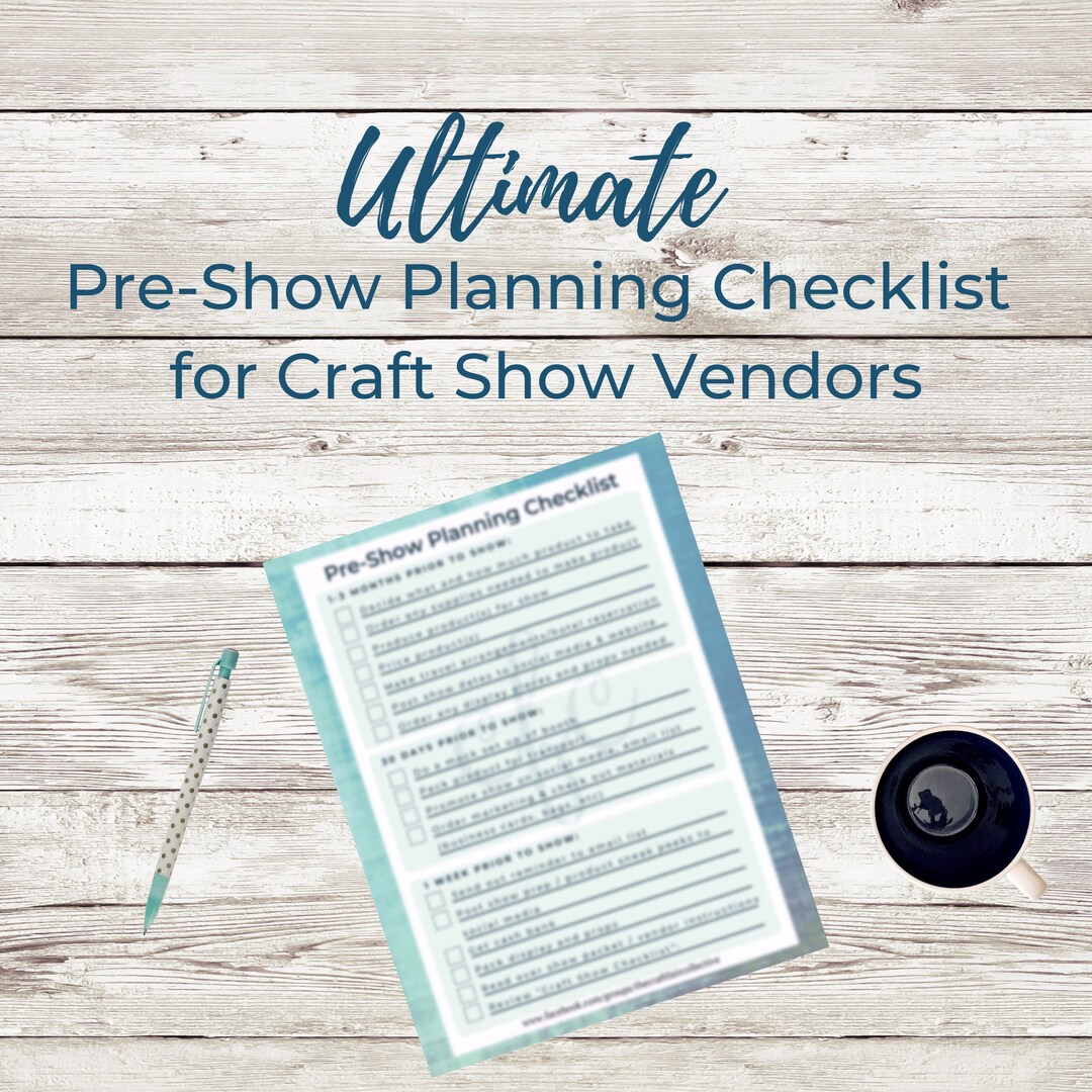 Pre-show Planning Checklist Printable for Art or Craft Fair Vendors ...
