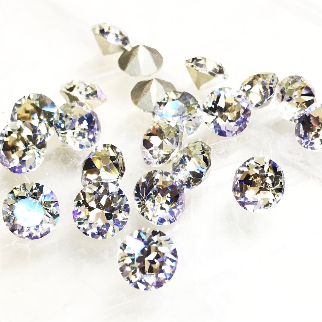 Moonlight Crystal Chaton Stones, Aurora, Foiled, 39ss, Ss39, 8mm, Round ...