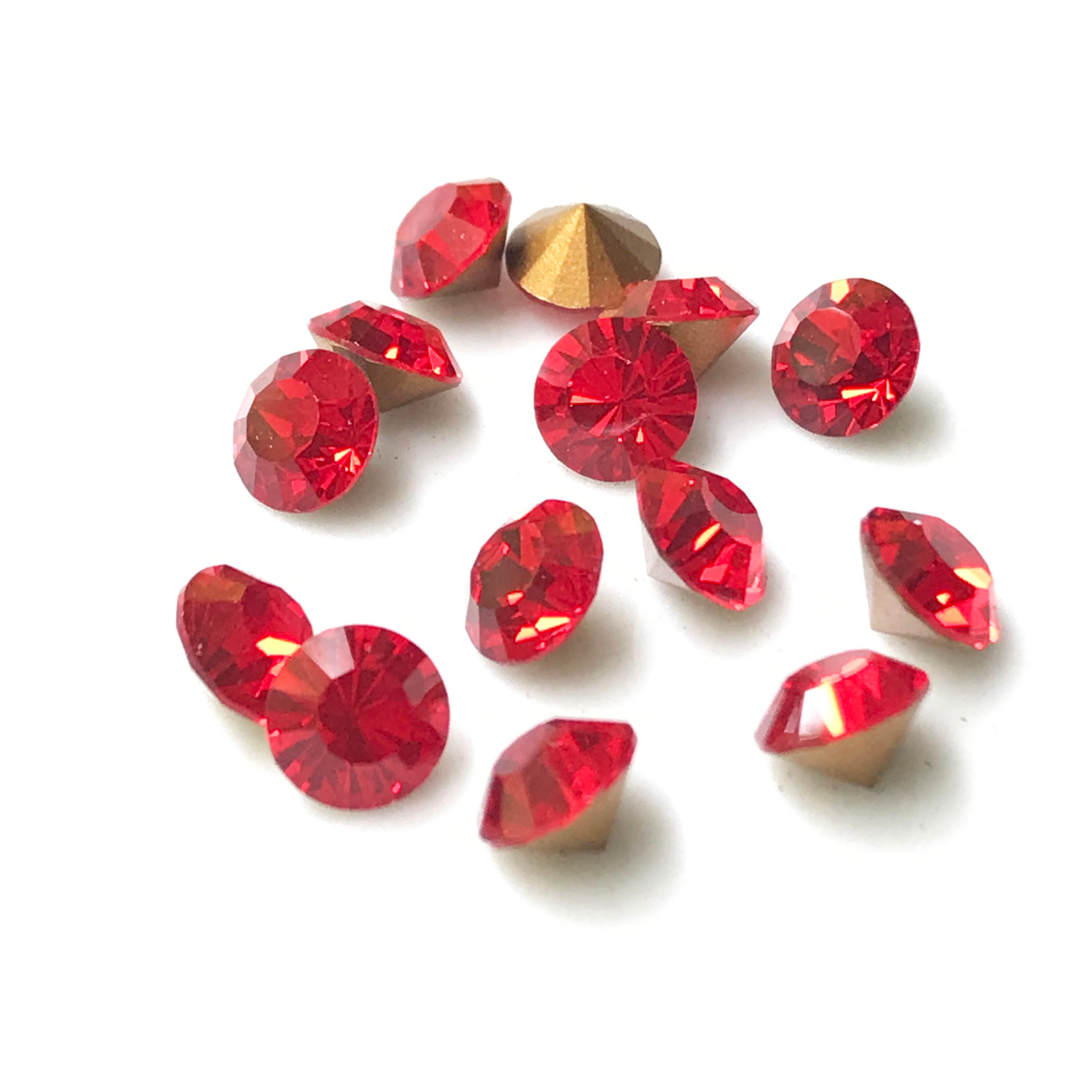 Light Siam Premier Brand Austrian Crystal Chaton Stone 12 | Etsy