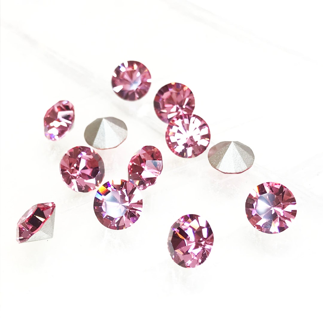 Light Rose Preciosa Crystal Chaton Stones, Foiled, 39ss, Ss39, 8mm ...