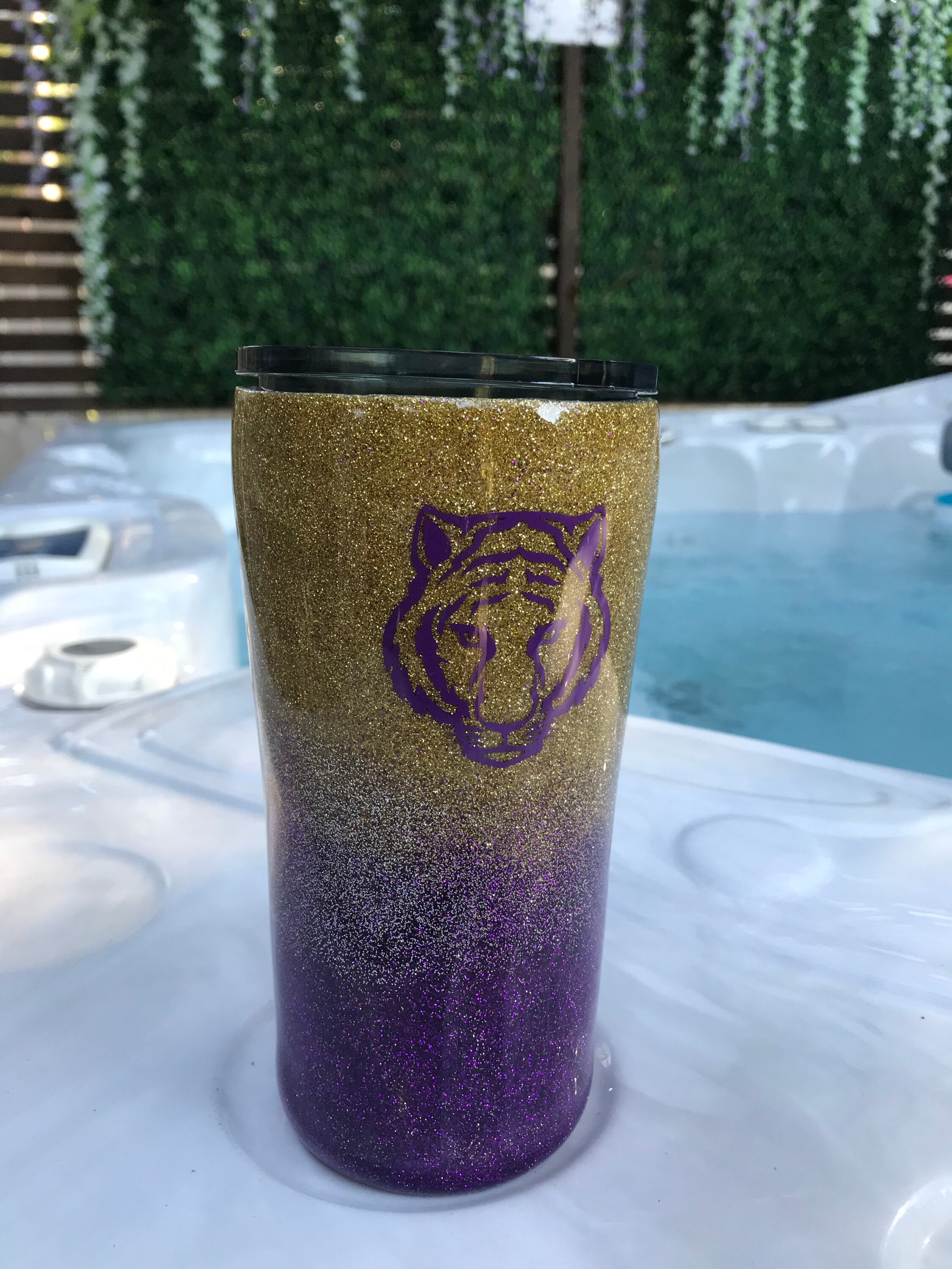 Custom Ombré LSU Glitter Stainless Tumbler Personalized With | Etsy