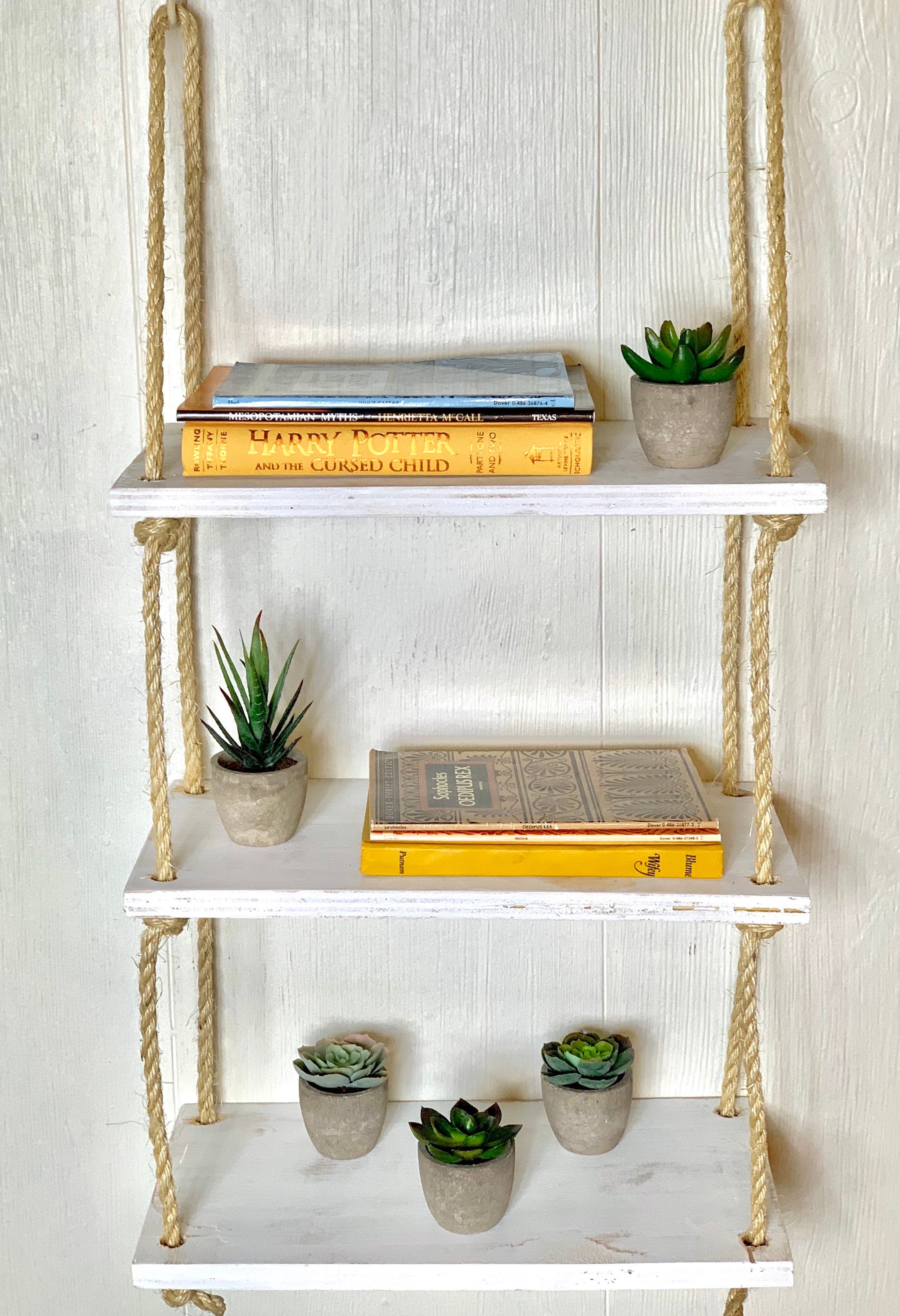 Ropes shelves floating shelf hanging shelves rope shelf | Etsy