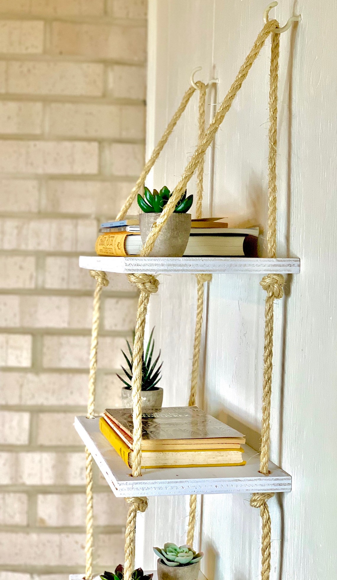 Ropes shelves floating shelf hanging shelves rope shelf | Etsy