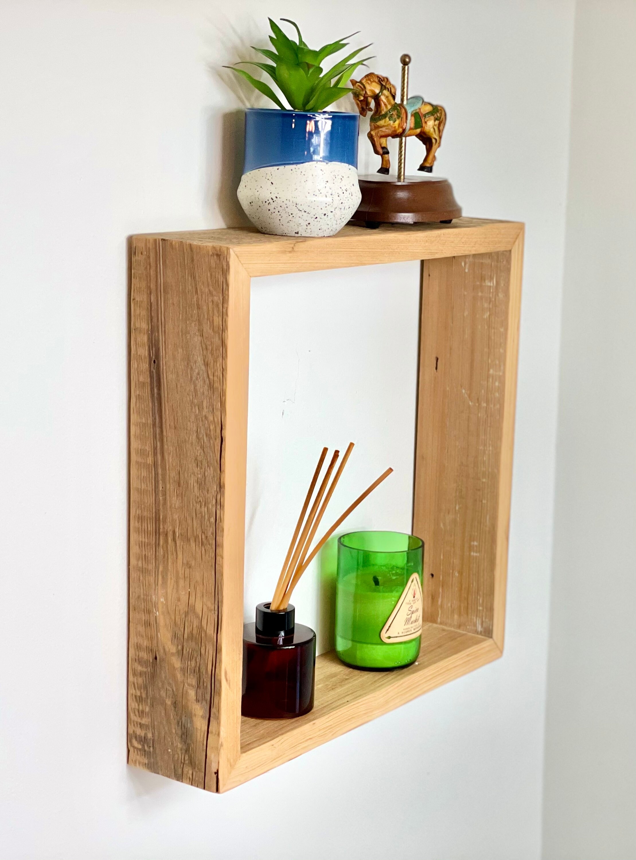 Cypress Wood Open Box Shelf / Rustic Floating Shelves / | Etsy