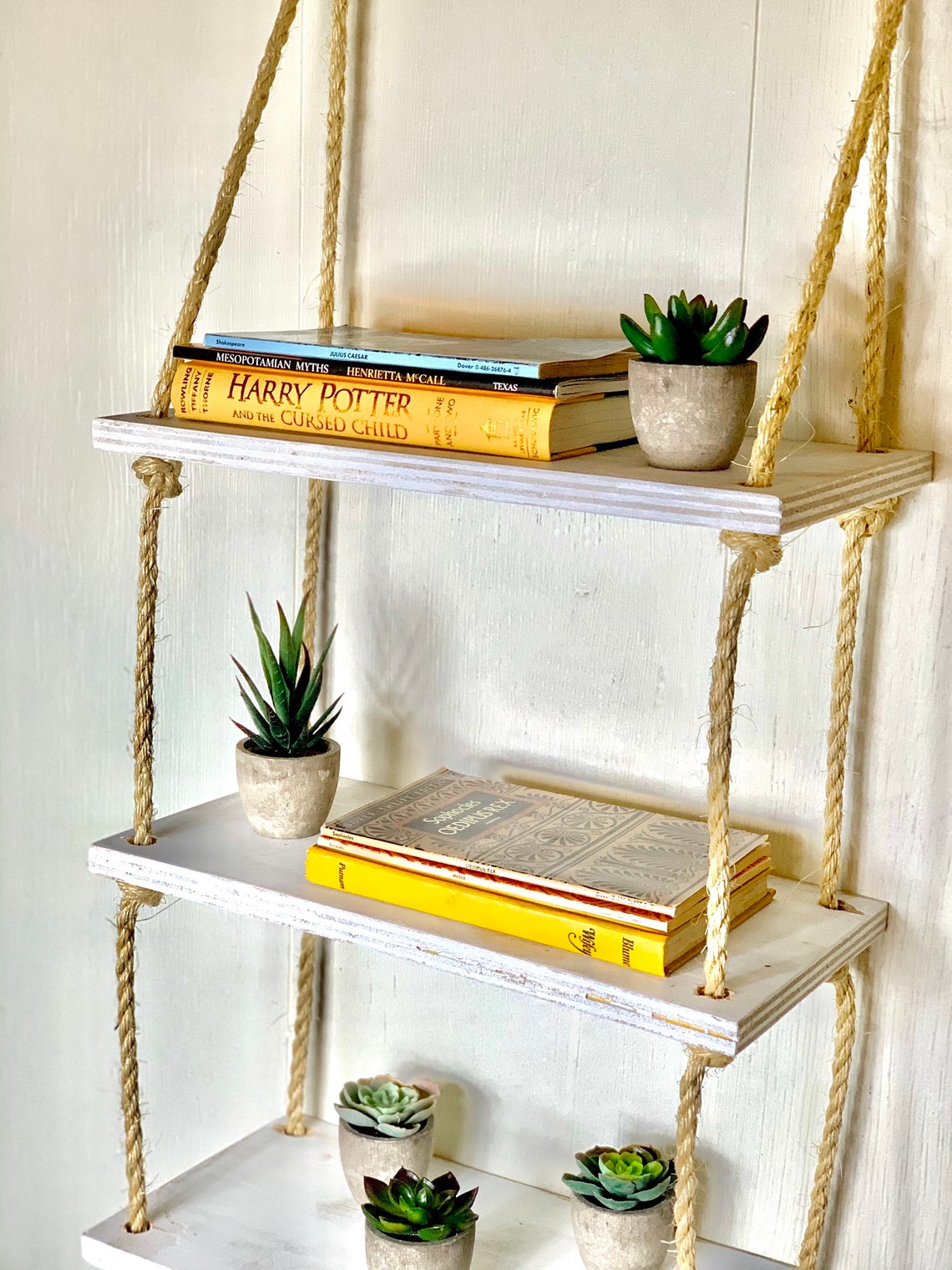 Ropes shelves floating shelf hanging shelves rope shelf | Etsy