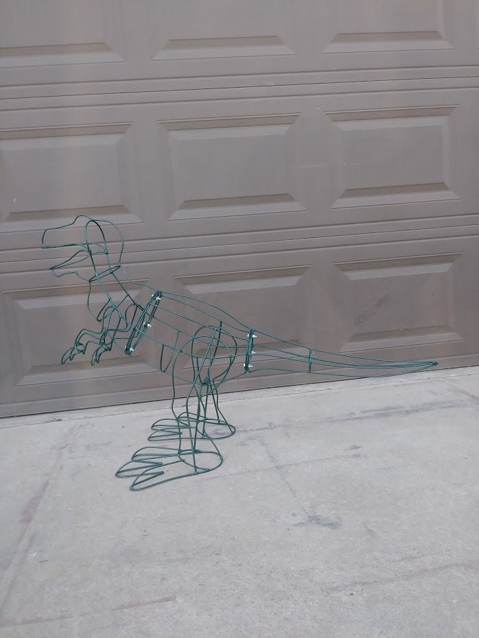 T Rex Dinosaur Topiary Frame 26 Tall, Raptor Dinosaur, Dinosaur Topiary ...
