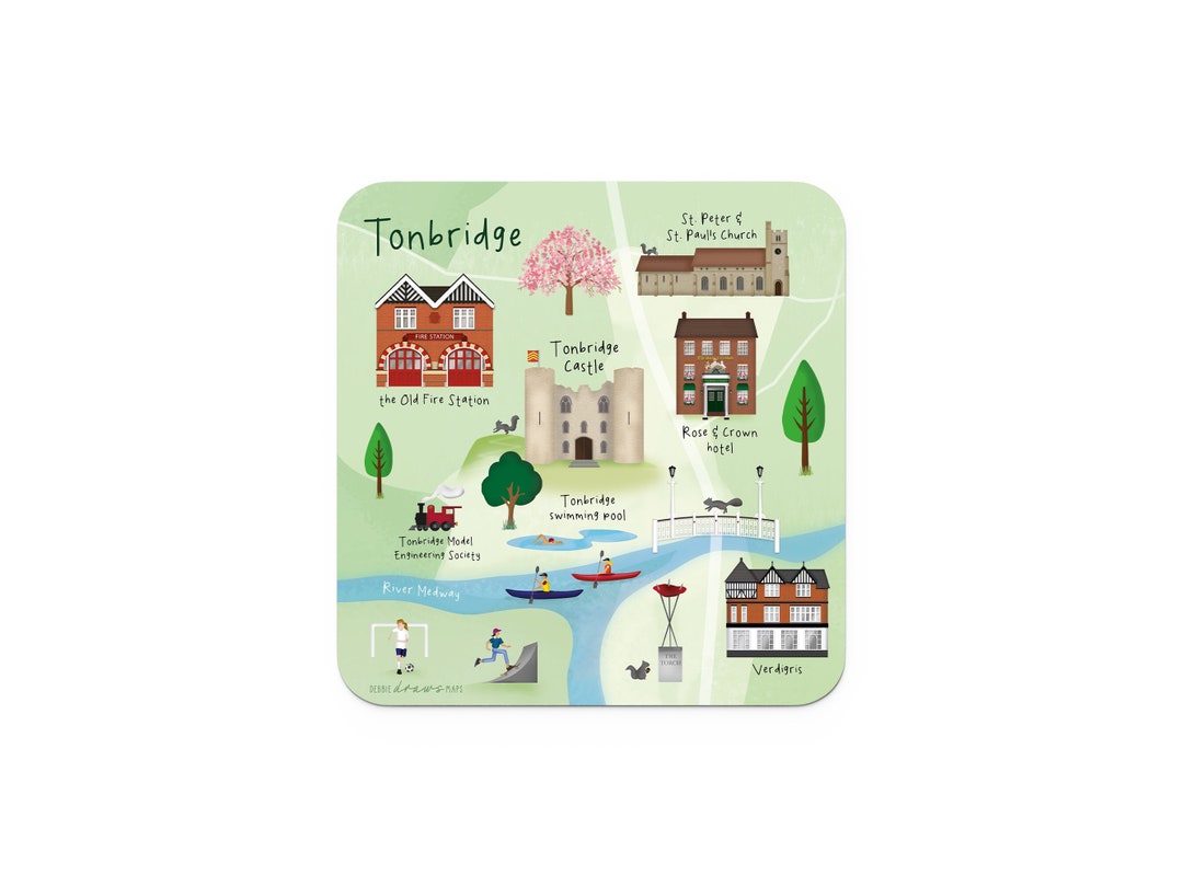 Tonbridge Map Coaster - Etsy