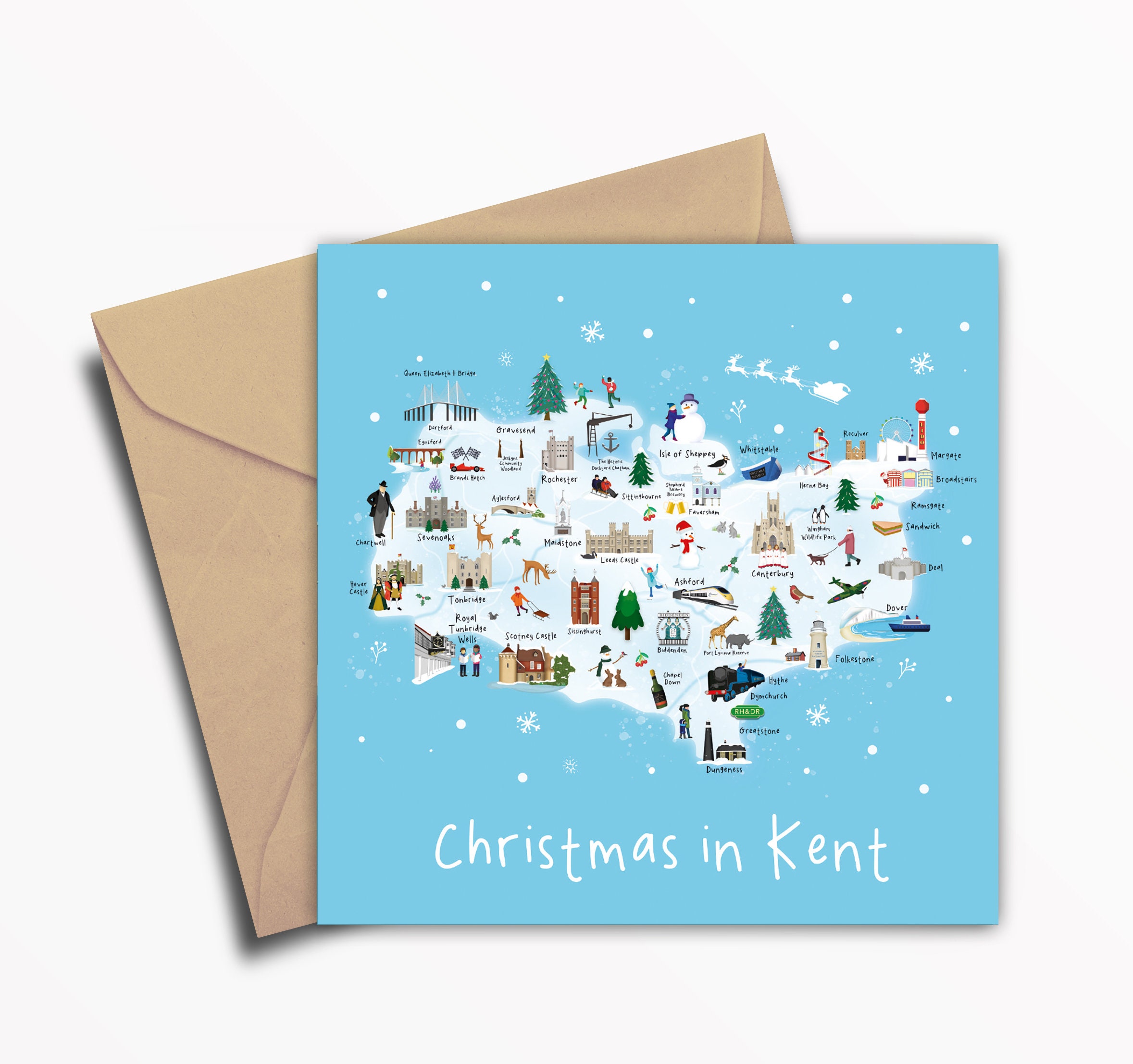 Christmas in Kent Card / Art / Print / Type / Card - Etsy