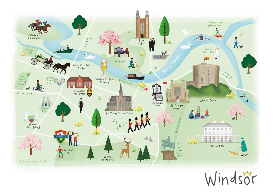 Windsor Tea Towel Towel / Map / Art / Print / Gift - Etsy