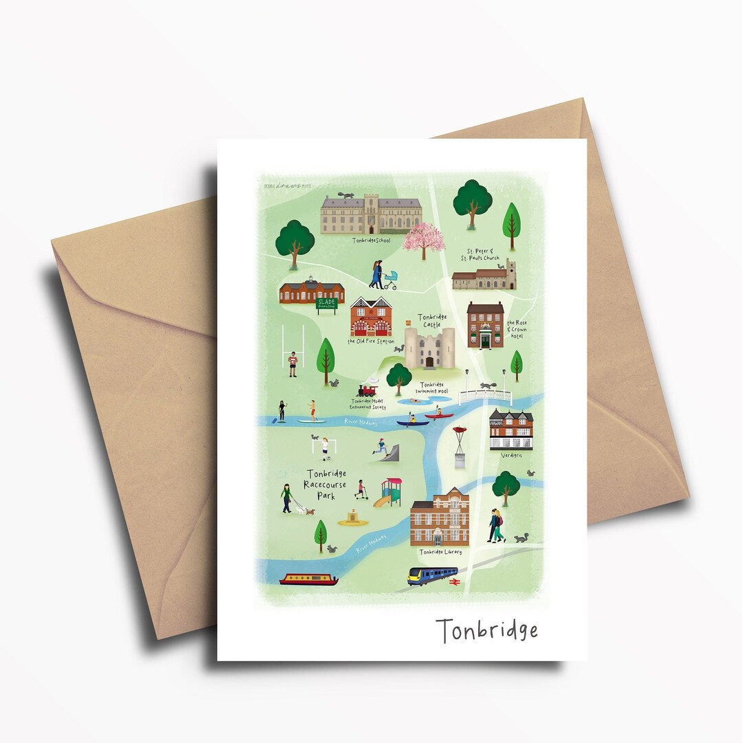 Tonbridge Town Greeting Card / Art / Print / Type / Card /A6 - Etsy