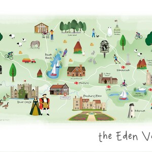 Eden Valley Illustrated Map - Ft Hever, Chiddingstone, Penshurst ...