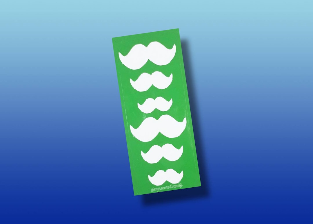 Mustache 6 Section Vinyl Stencil Sticker | Makeup Arm Swatch Design ...