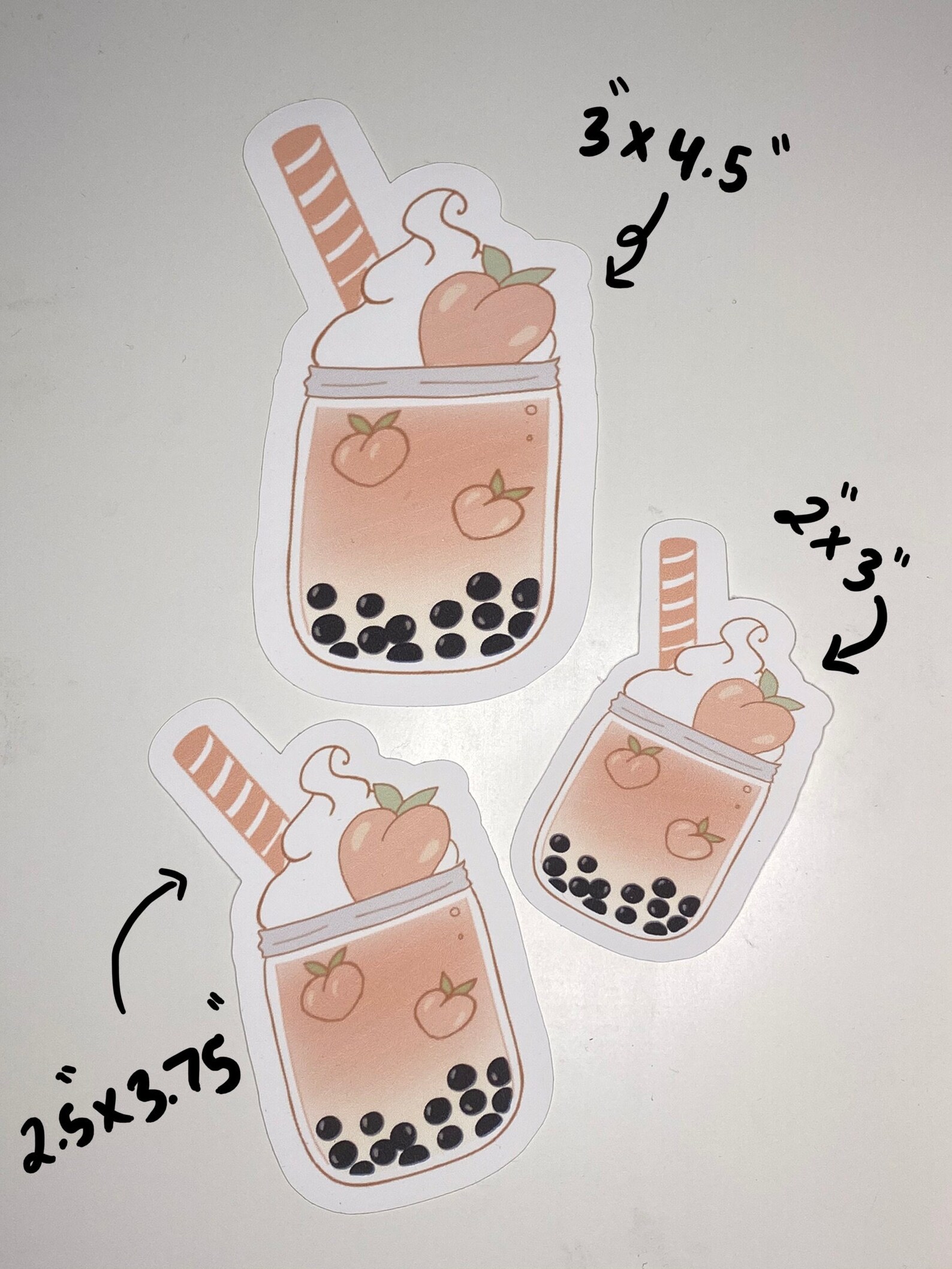 Pink Peach Smoothie Boba Asian Bubble Tea NEW WATERPROOF - Etsy