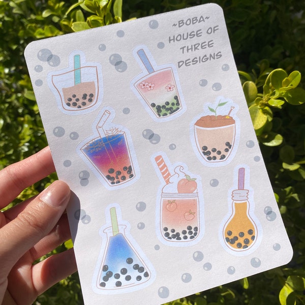 Boba Simple Stickers - Etsy