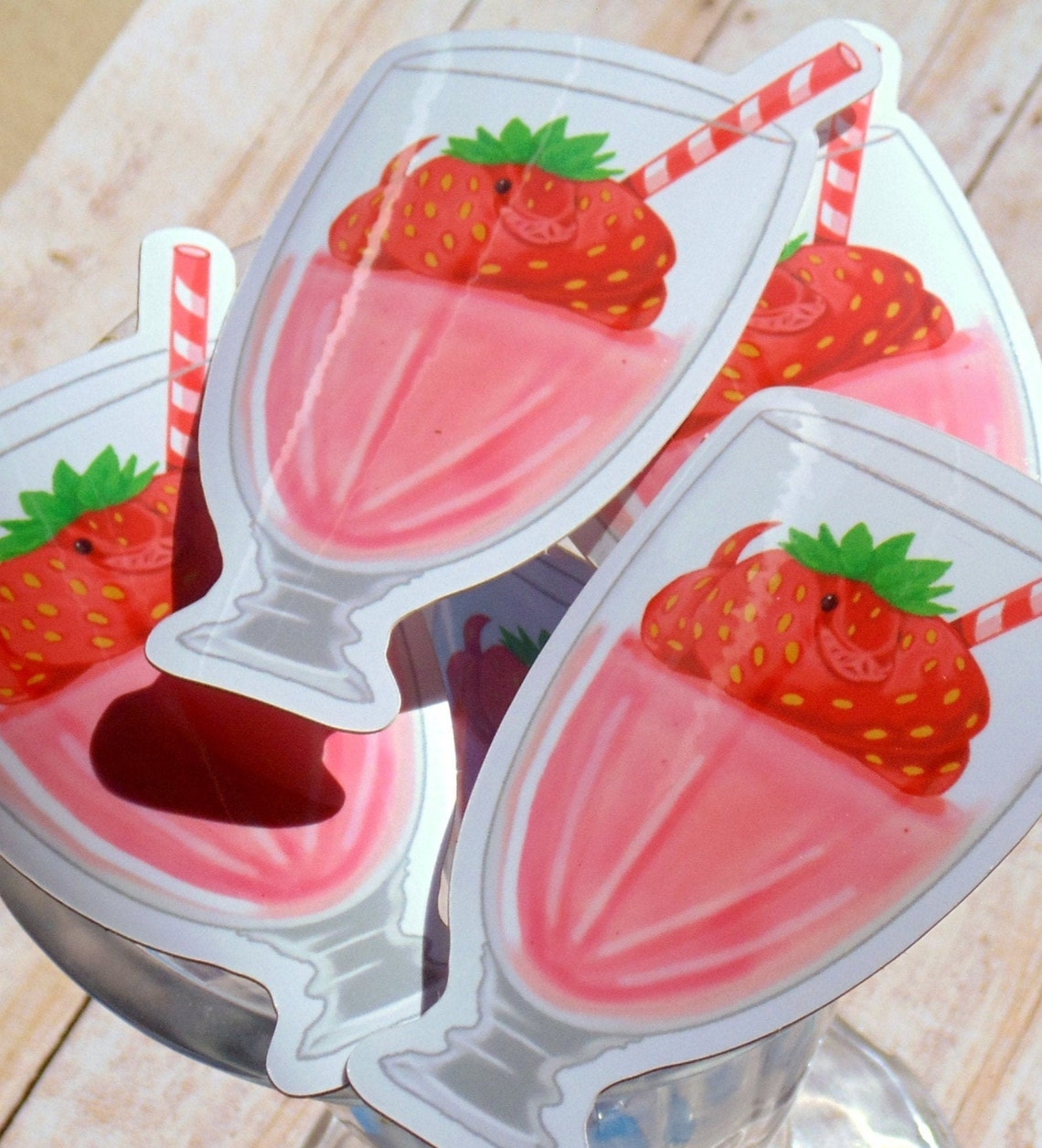 Strawberry Snake Shake Sticker - Etsy