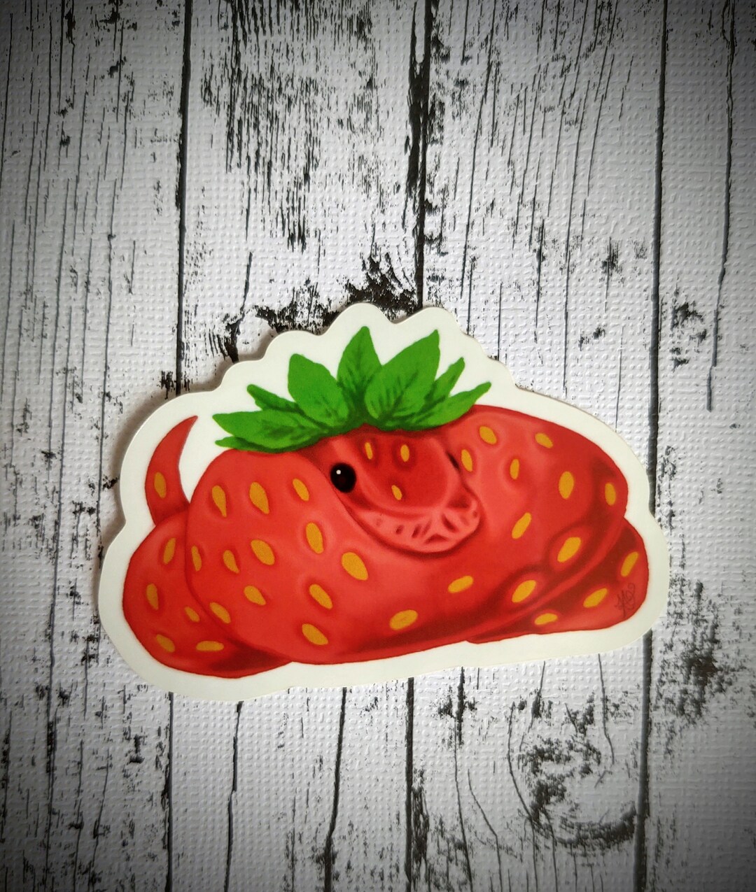 Strawberry Snake Sticker, Vinyl Sticker - Etsy