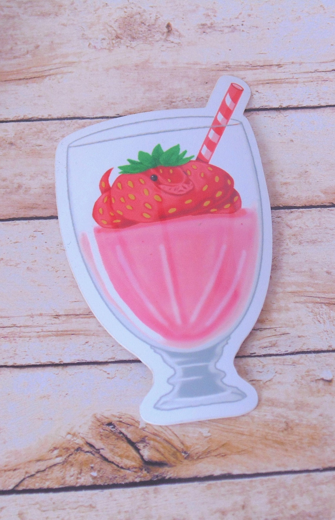 Strawberry Snake Shake Sticker | Etsy