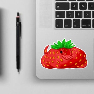 Strawberry Snake Sticker, Vinyl Sticker - Etsy