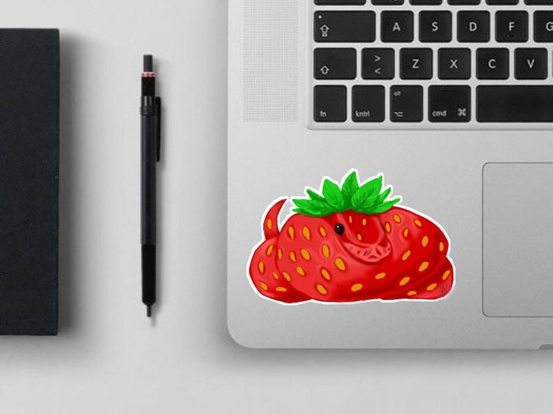 Strawberry Snake Sticker Vinyl Sticker | Etsy