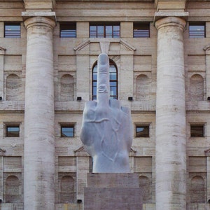 Middle Finger Statue, L.O.V.E Milan, Art Nouveau Sculpture ...