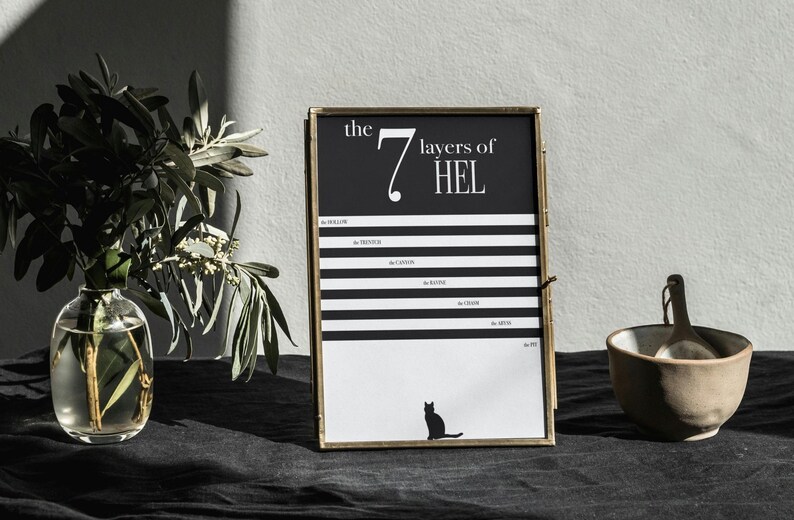 Las 7 capas de Hell, gato negro, Crescent City, impresión de Crescent ...