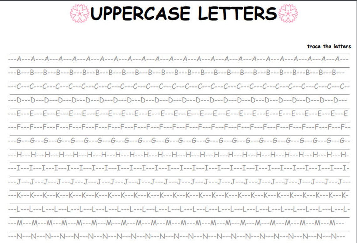 Printable Handwriting Worksheets - UPPERCASE and LOWERCASE Letter ...
