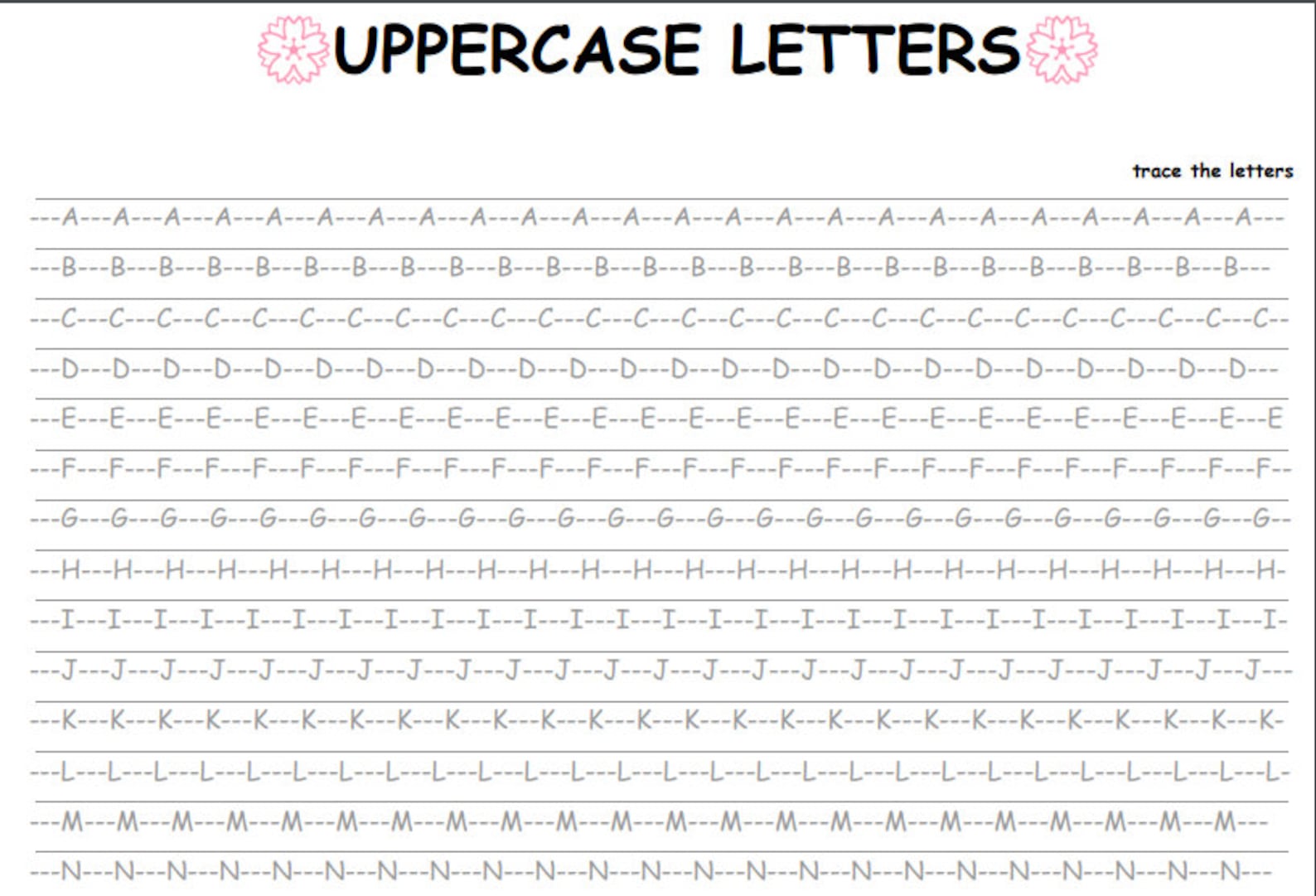 Printable Handwriting Worksheets - UPPERCASE and LOWERCASE Letter ...