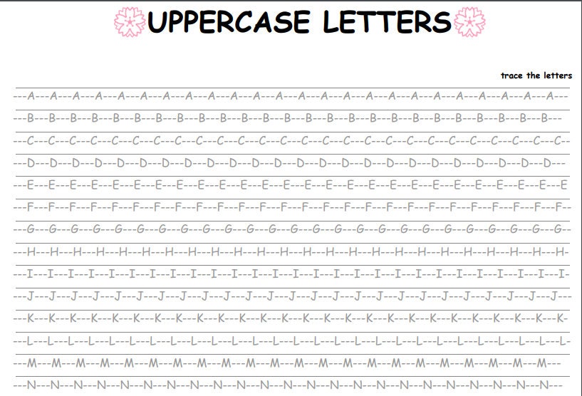 Printable Handwriting Worksheets UPPERCASE And LOWERCASE Letter 