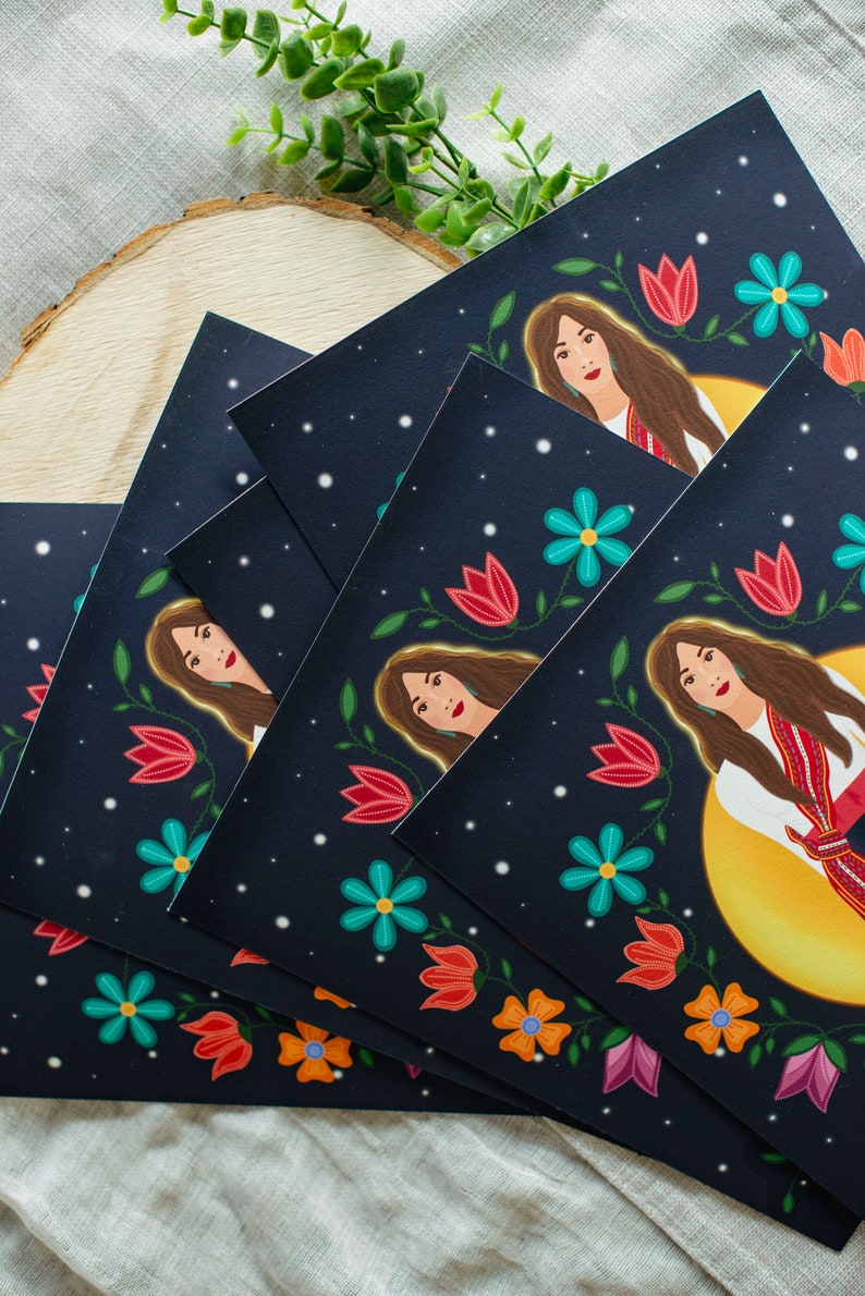 Métis Woman, Indigenous Print, Métis Flowers, Métis Art, by Lisa Berry ...