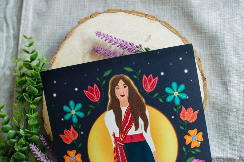 Métis Woman Indigenous Print Métis Flowers Métis Art by - Etsy Canada