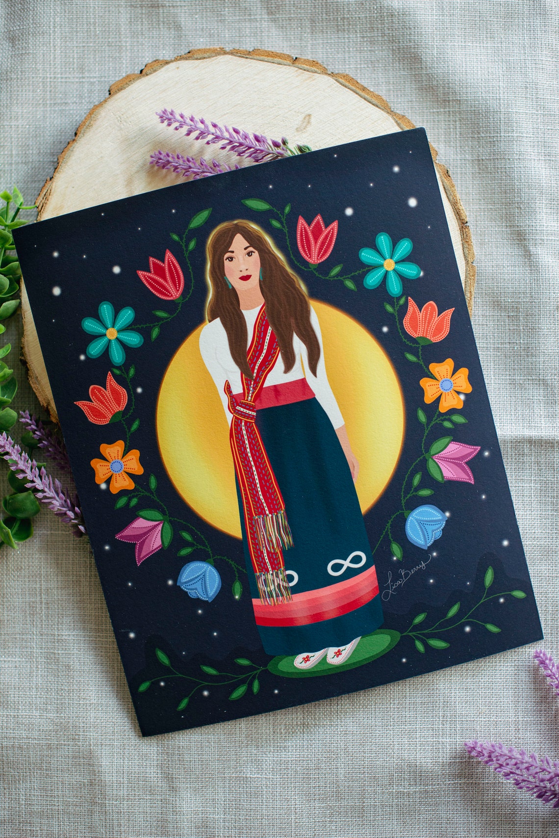Métis Woman Indigenous Print Métis Flowers Métis Art by - Etsy Canada