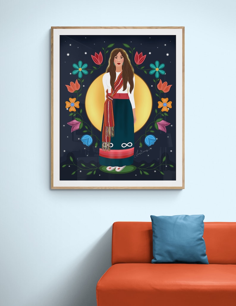 Métis Woman Indigenous Print Métis Flowers Métis Art by - Etsy Canada