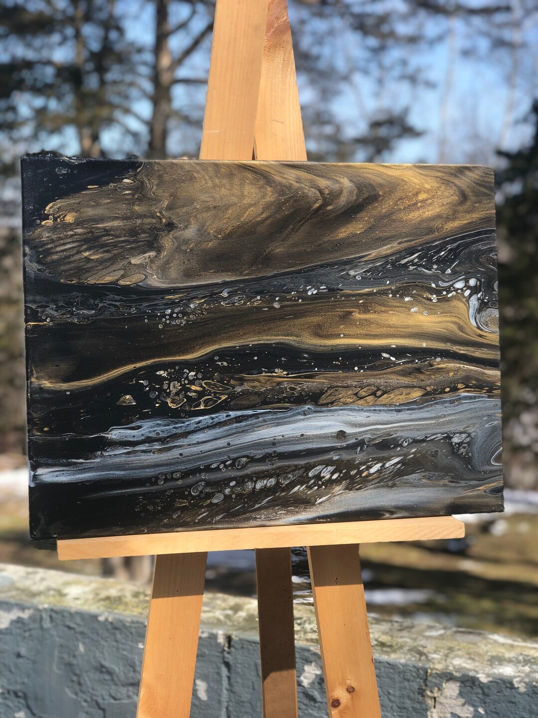 18x24 Gold & Silver on a Black Background. - Etsy