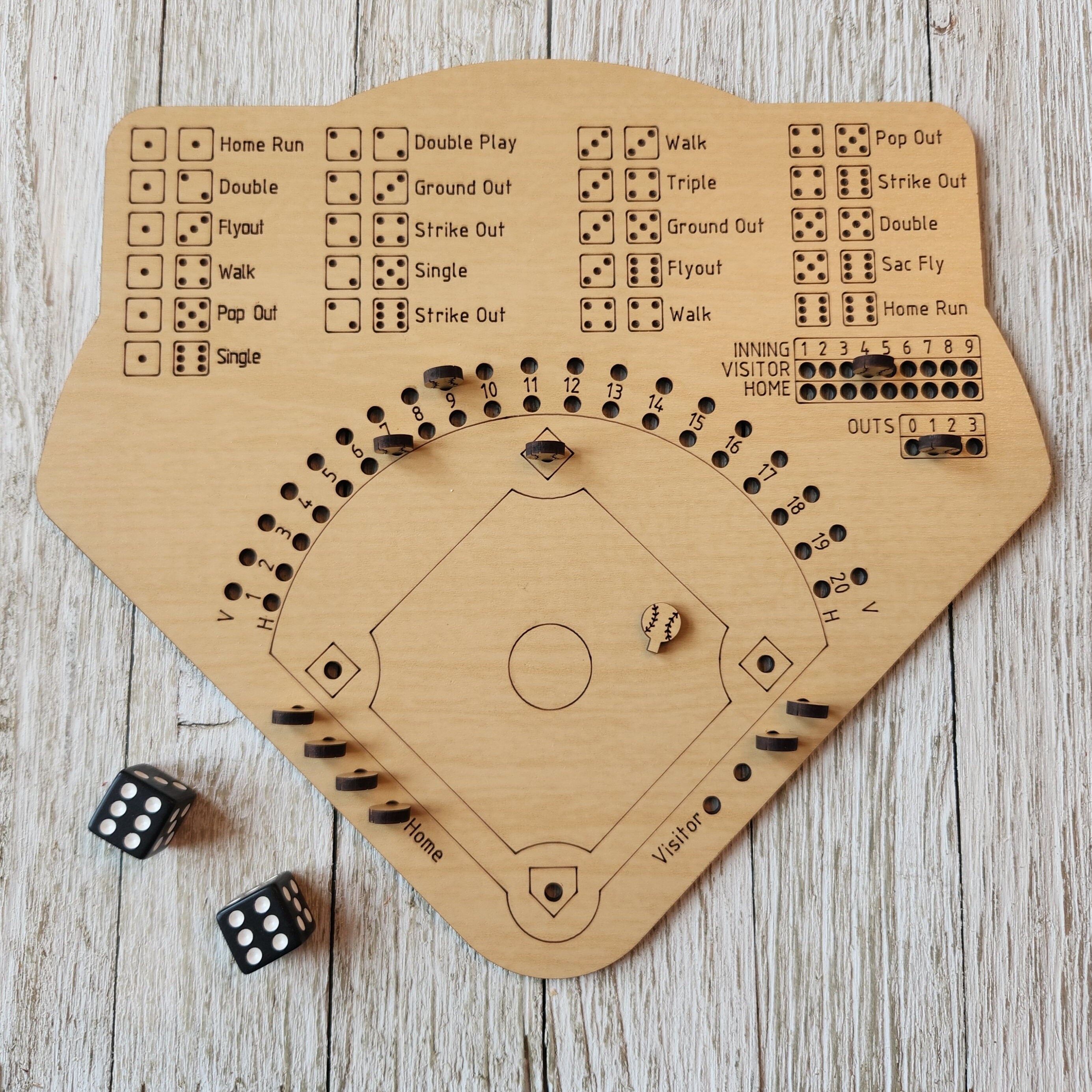 Dice Baseball Tabletop Baseball Desktop Baseball Game - Etsy