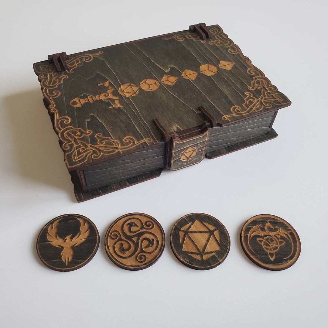 Book Box Dice Box RPG Dice Box Custom Text Multiple - Etsy