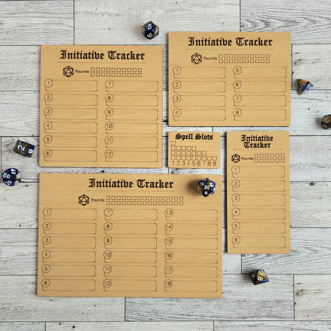 Initiative Tracker, Spell Slot Tracker, Dry Erase Tracker, RPG Turn ...