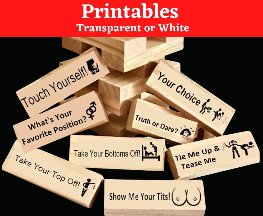 Sexy Jenga Game Printable Downloads SVG for Couples to Create - Etsy