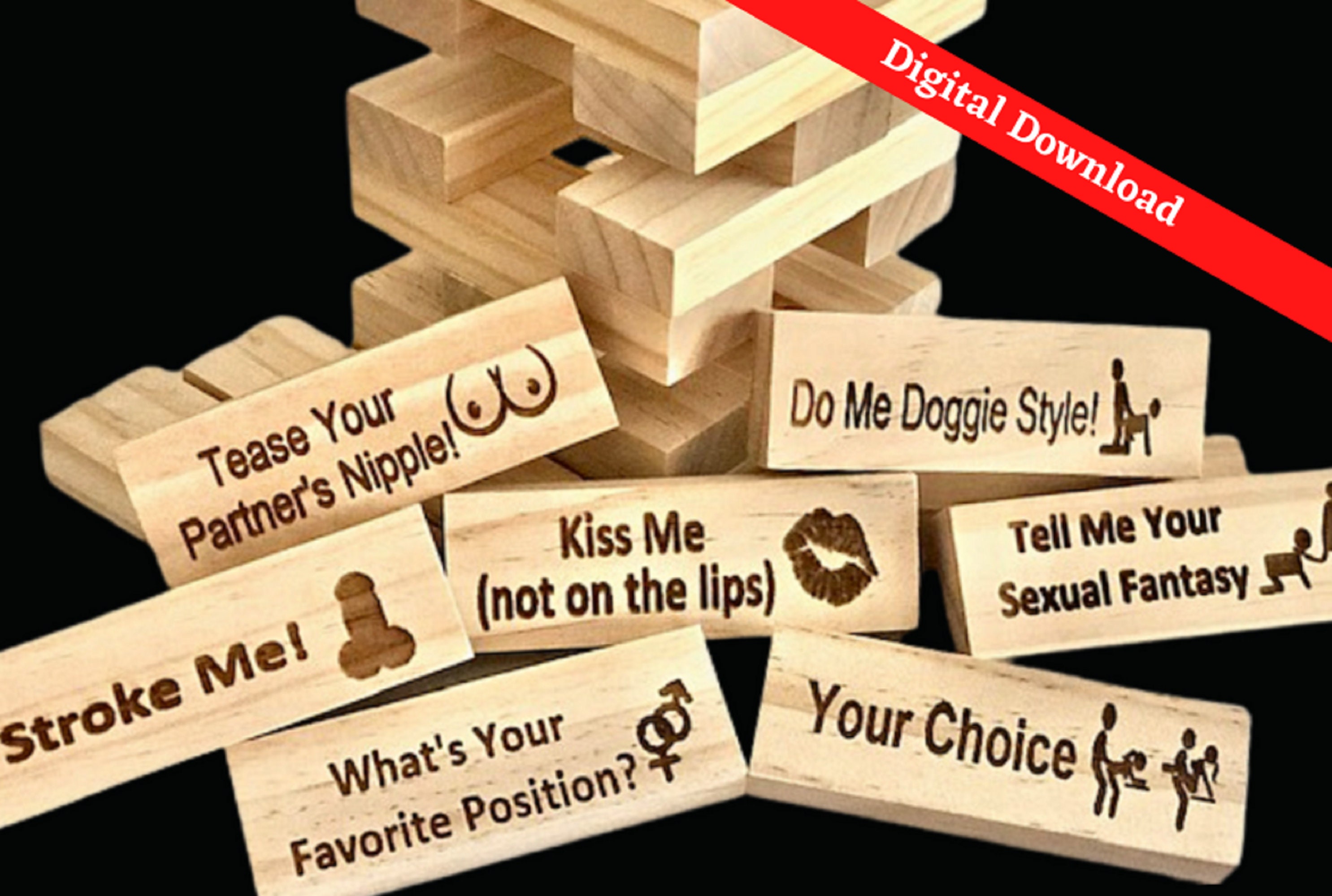 Sexy Jenga Game Printable Downloads Svg For Couples To Create Etsy