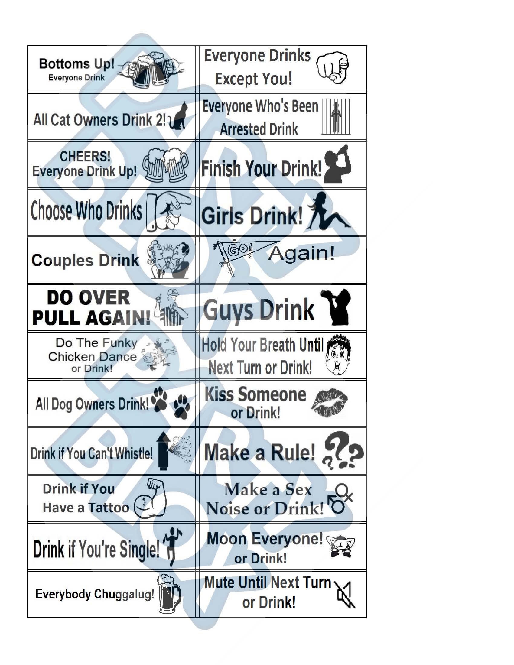 Fun Drinking Game for Father’s Day PDF Stickers - Template - Printable ...
