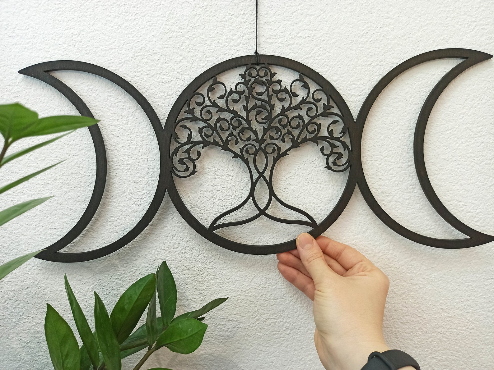 Triple Moon Wall Art Triple Goddess Wall Hanging Moon Phases - Etsy