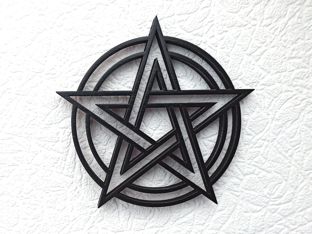 Pentacle Witchy Decor Wood Pentagram Goth Decor Star - Etsy