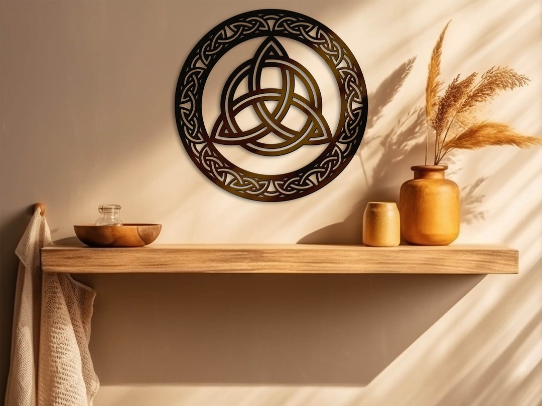 Celtic Knot Wall Art, Trinity Knot Wood Wall Decor, Irish Wall Hanging ...